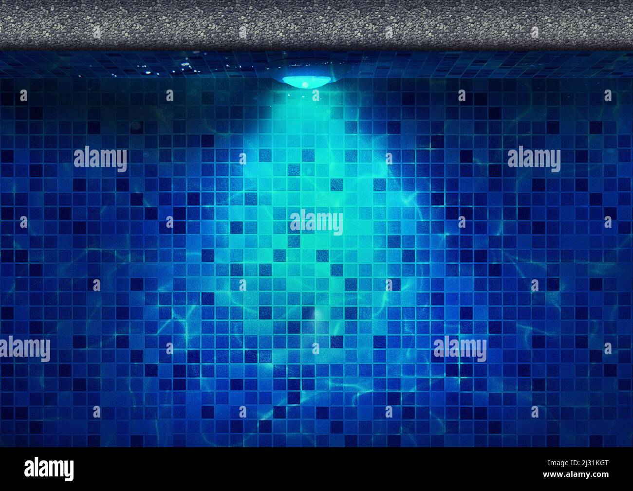 Top View Under Water Swimming Pool Lighting using LED Light Stock Photo ...