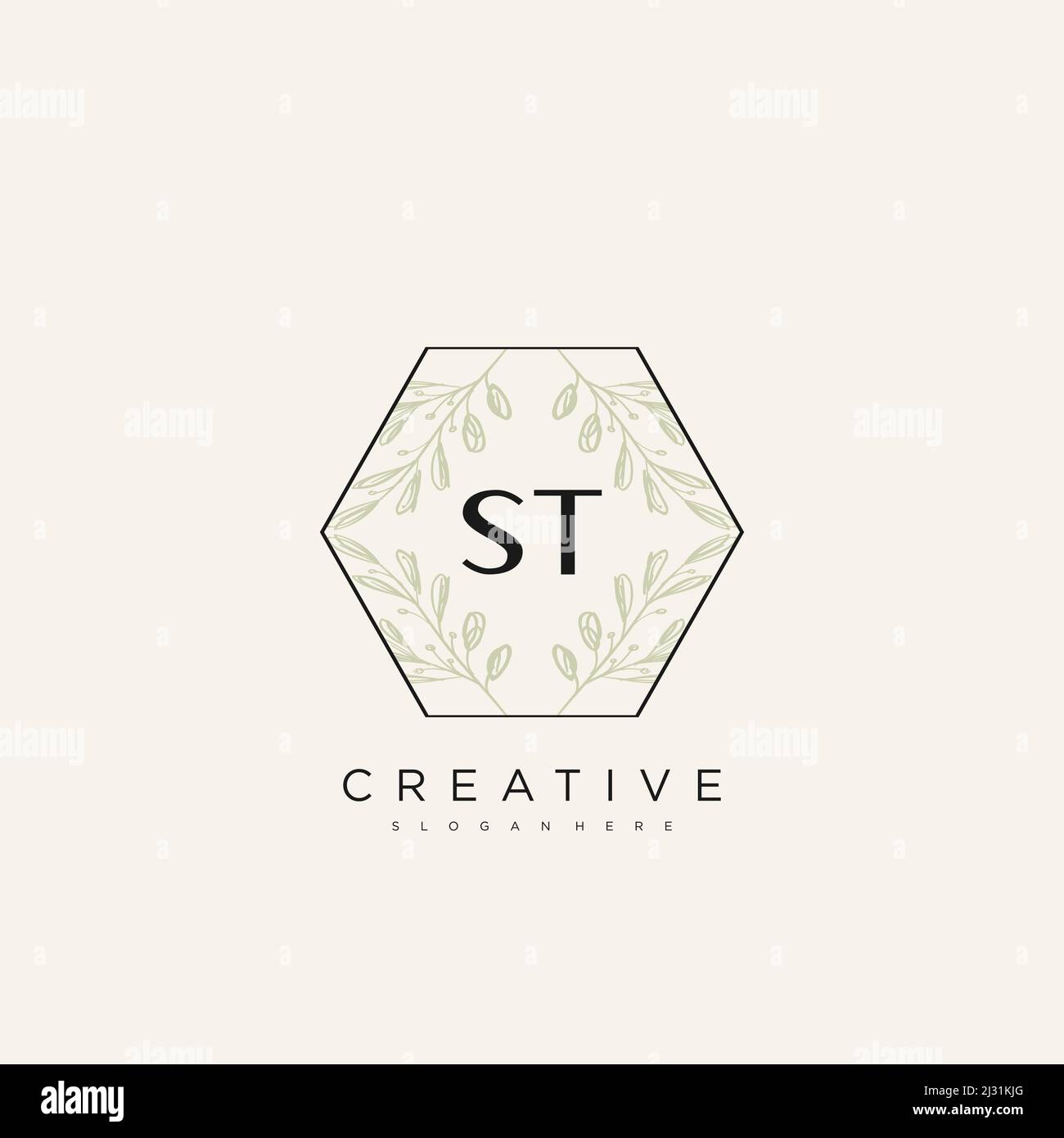 ST Initial Letter Flower Logo Template Vector premium vector Stock ...