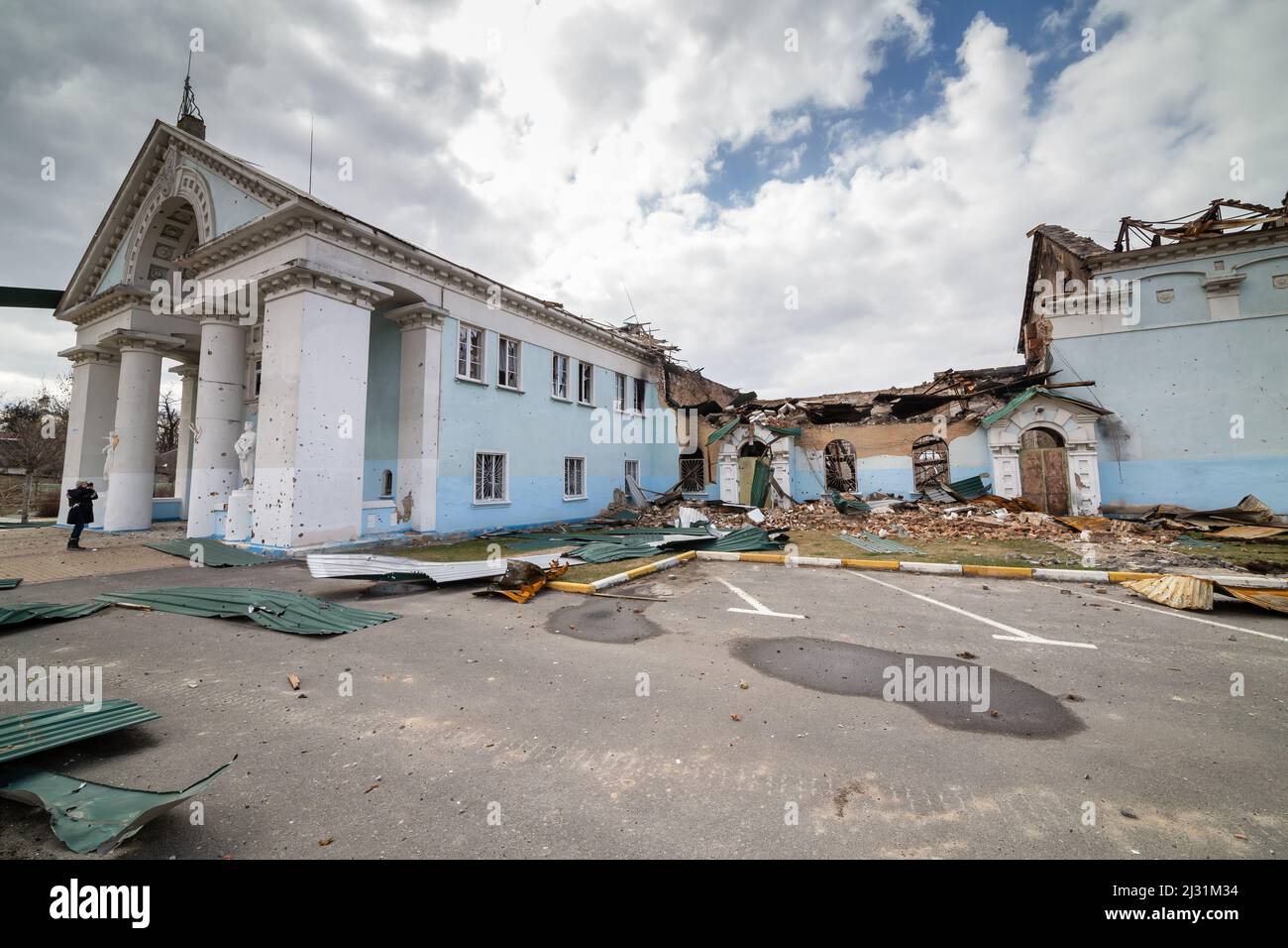 Church of St. Andrew in city Bucha, behind which is a mass grave, 4.4. ...