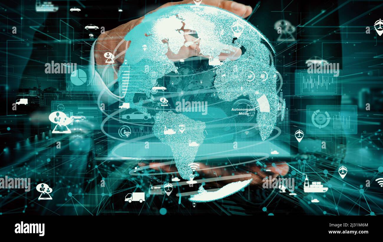 Smart transport technology concept for future car traffic on newish ...