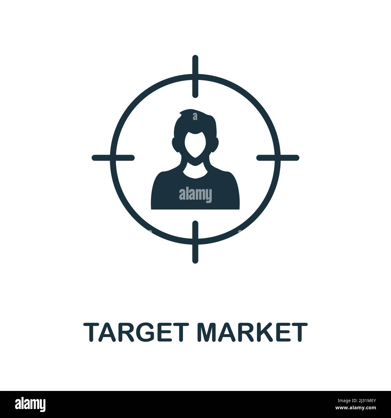 Target Market flat icon. Colored element sign from finance management ...