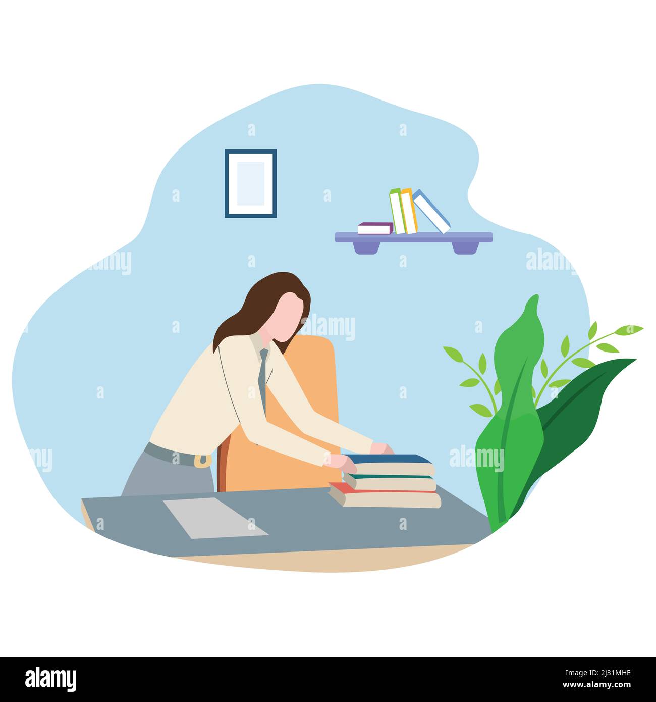 Woman sitting on the floor and doing cleaning a dirty workspace or ...