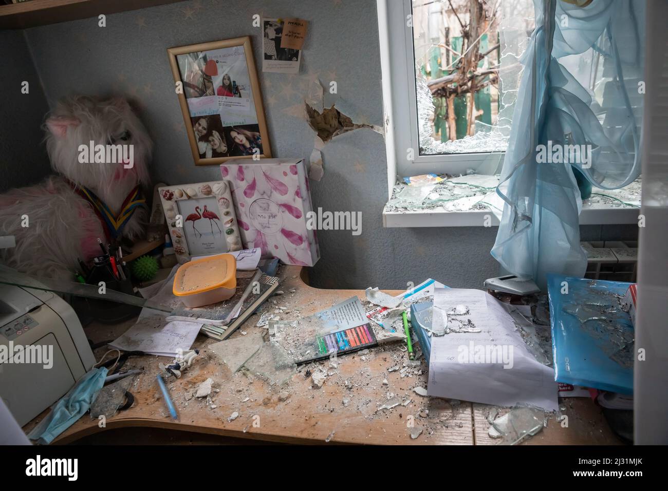 Bucha, bombed-out family house from the inside, 4.4.2022 (CTK Photo ...