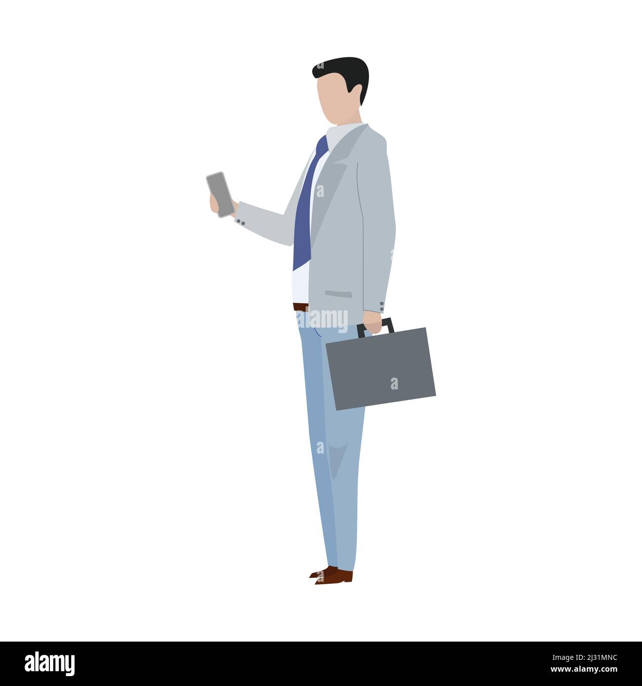 Business people illustration. Reading a text message illustration Stock ...