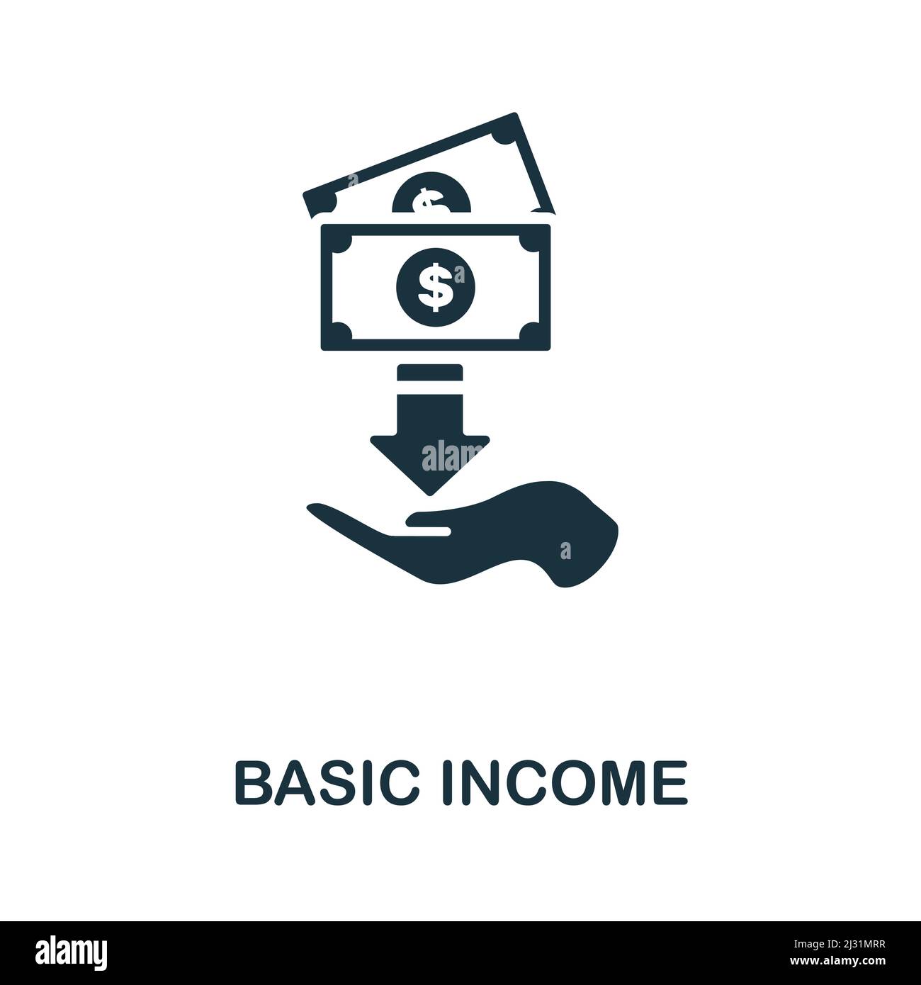 Basic Income icon. Monochrome simple Basic Income icon for templates ...