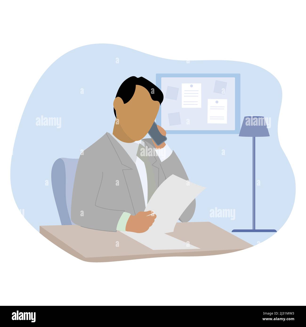 Boss secretary on workplace office Stock Vector Images - Alamy