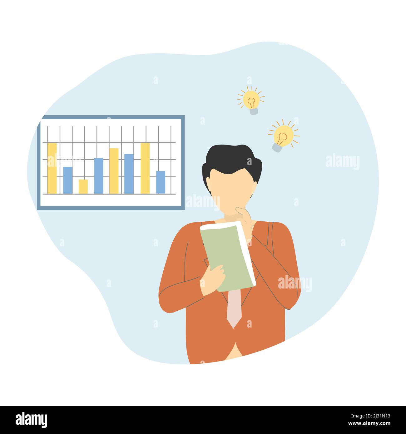 Man light bulb above head Stock Vector Images - Alamy