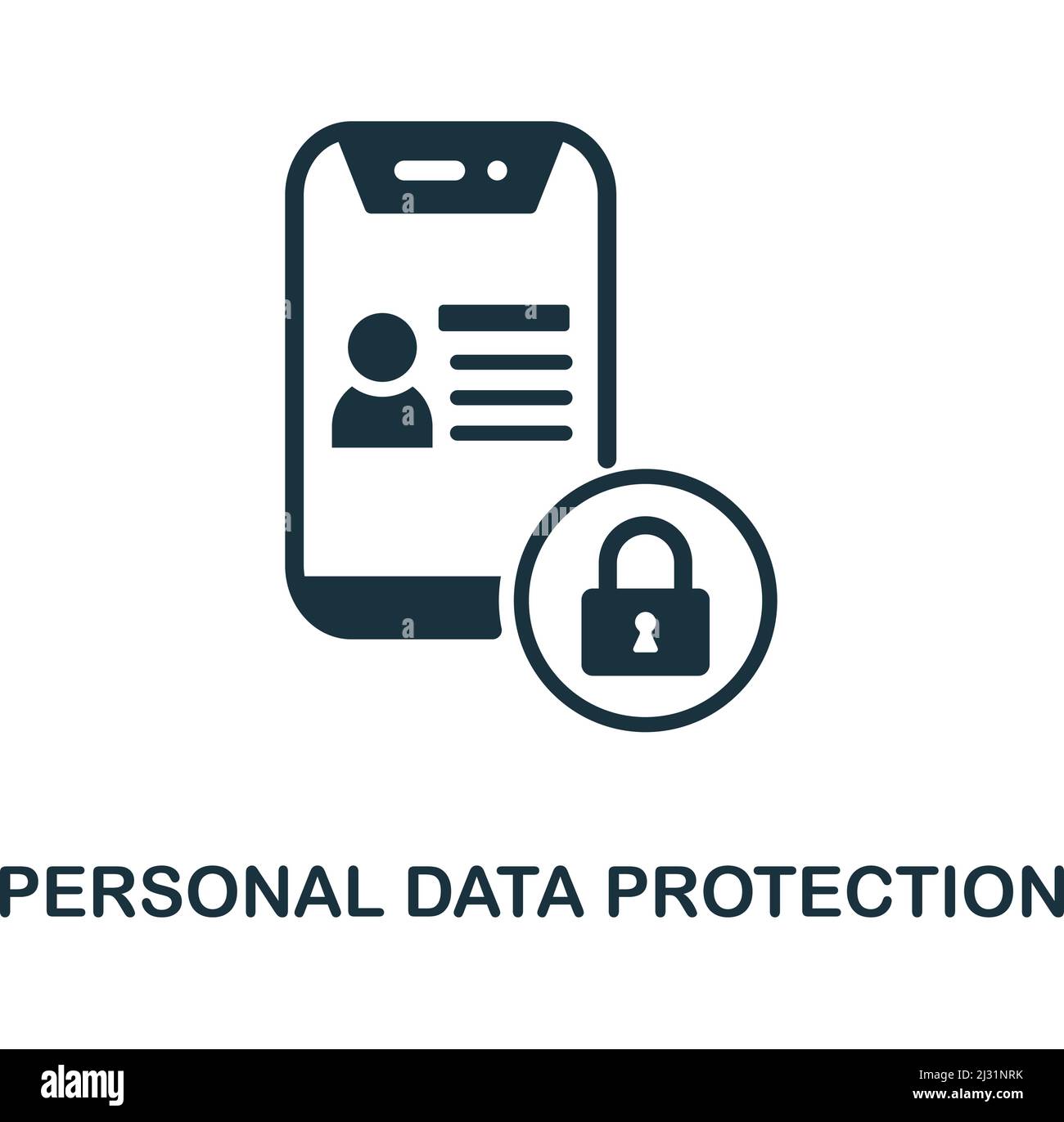 Personal Data Protection icon. Monochrome simple Personal Data ...