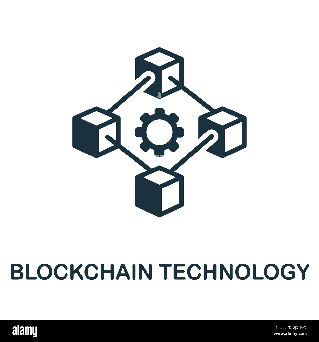 Blockchain Technology icon. Monochrome simple Blockchain Technology ...