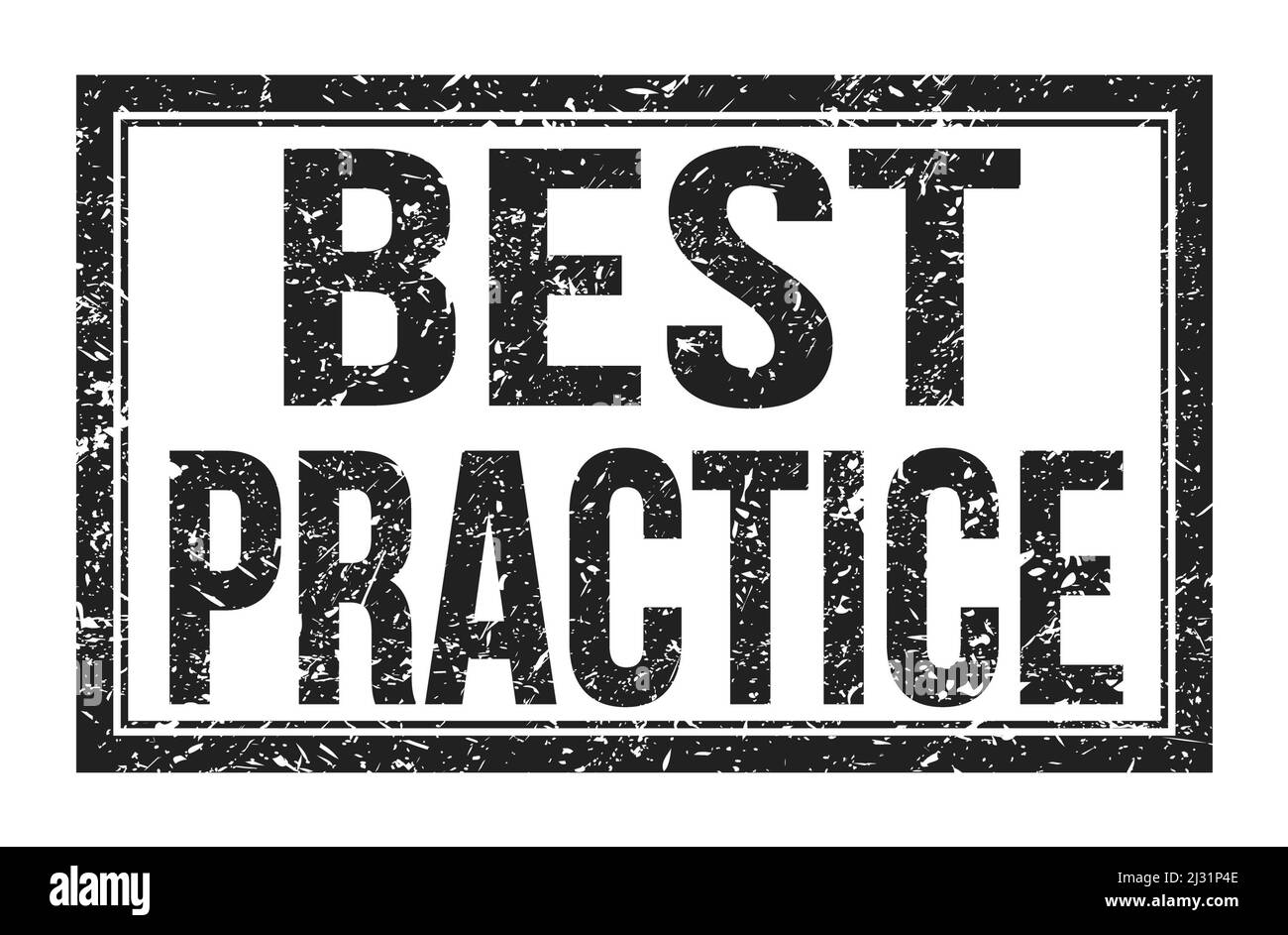 BEST PRACTICE, words written on black rectangle stamp sign Stock Photo ...