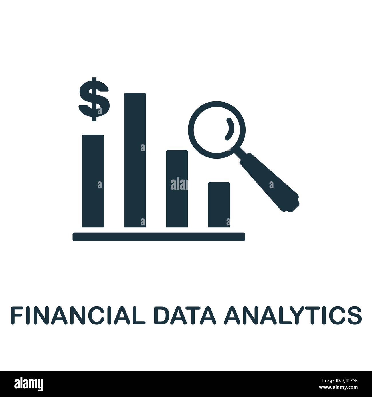 Financial Data Analytics icon. Monochrome simple Financial Data ...