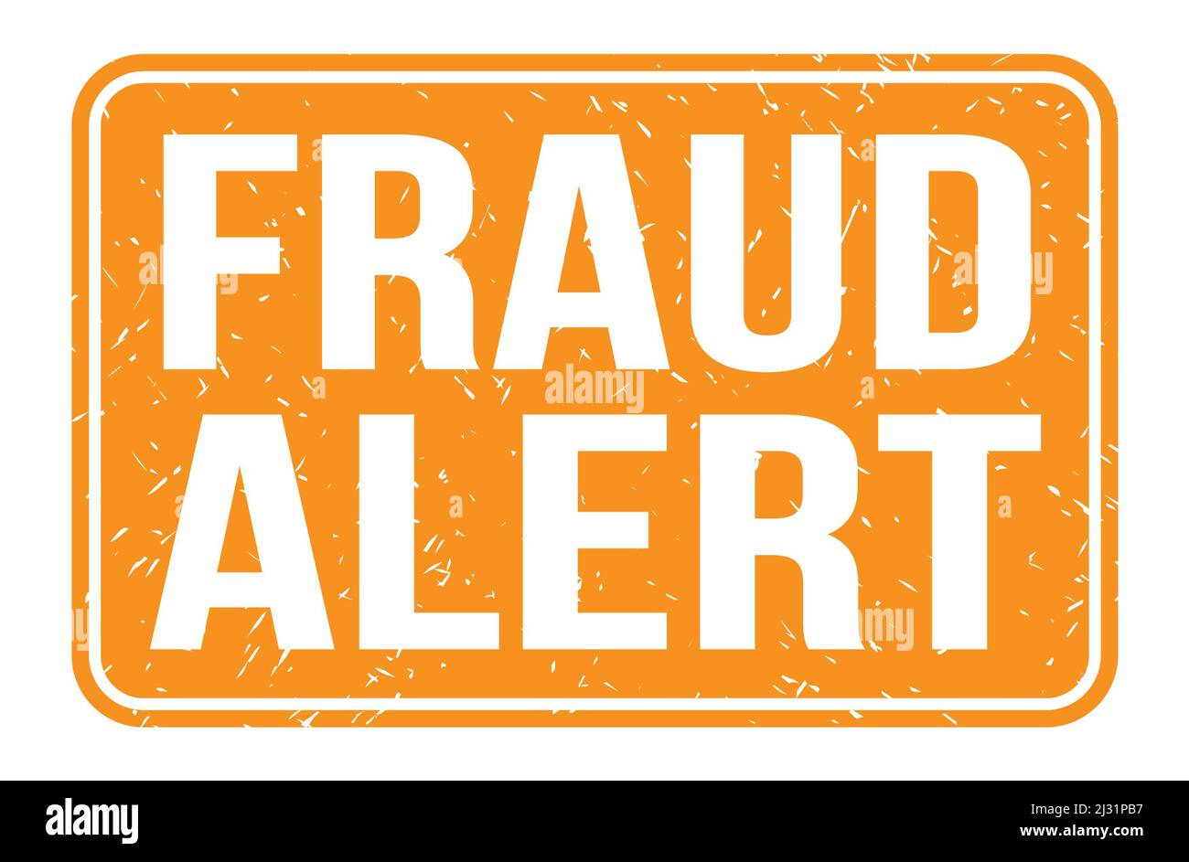 FRAUD ALERT, words written on orange rectangle stamp sign Stock Photo ...