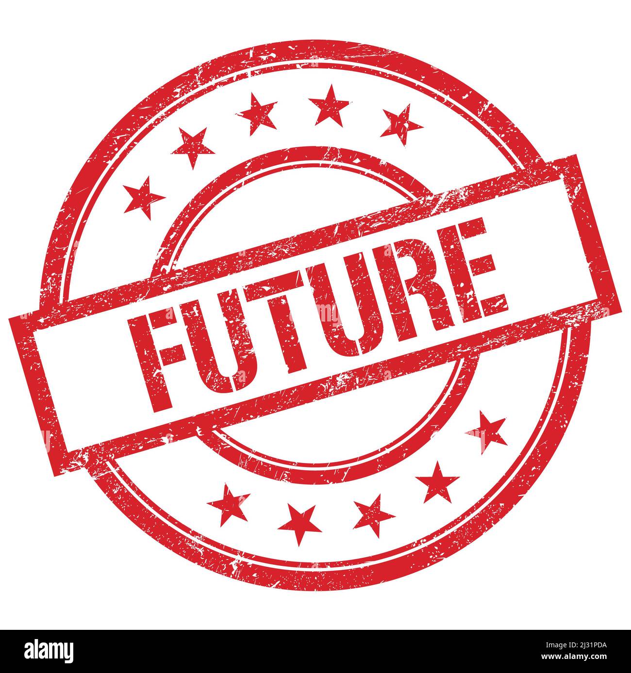 FUTURE text written on red round vintage rubber stamp Stock Photo - Alamy