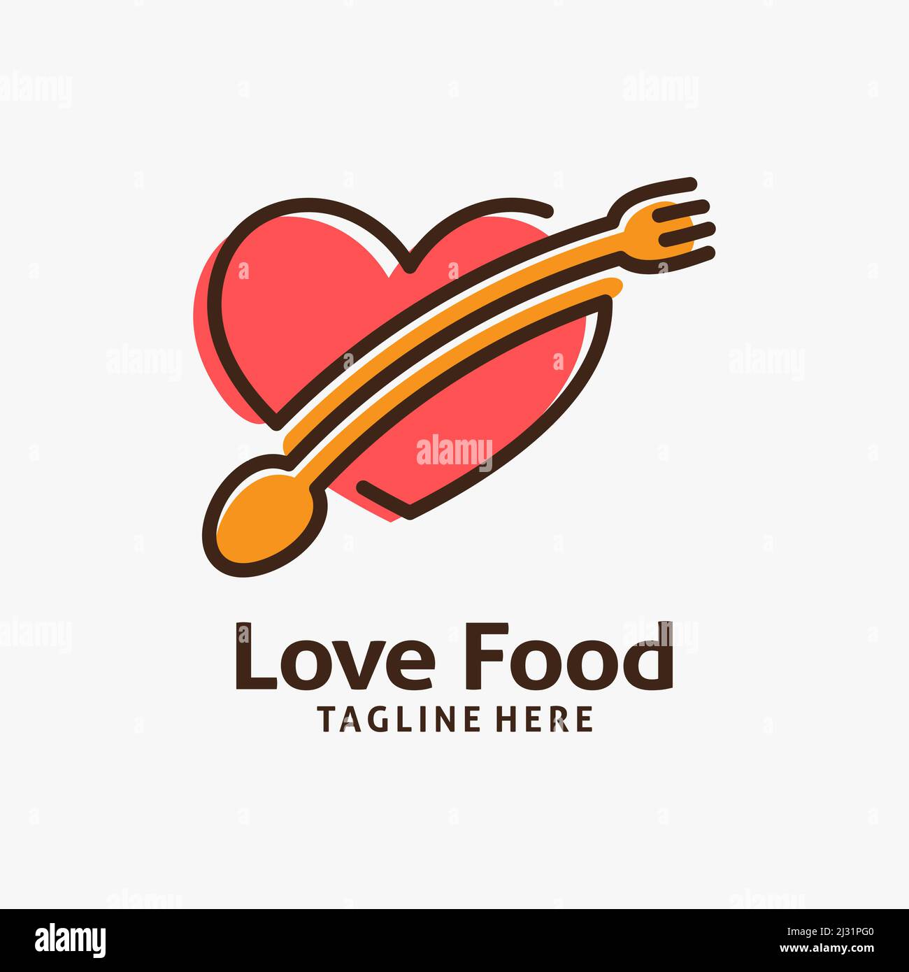 Love food logo design Stock Vector Image & Art - Alamy