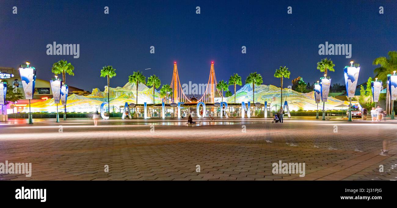 Annaheim, USA - July 29, 2008: people at the entrance of disneyland in ...