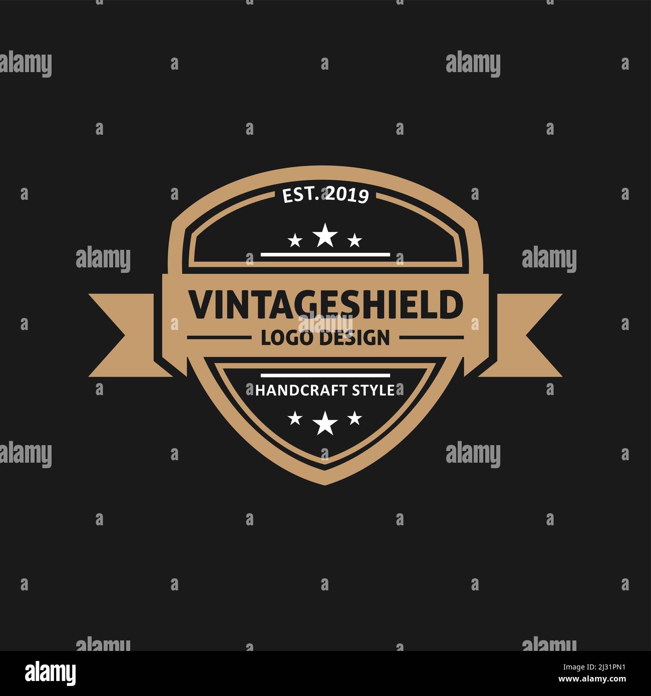 Vintage shield logo design Stock Vector Image & Art - Alamy