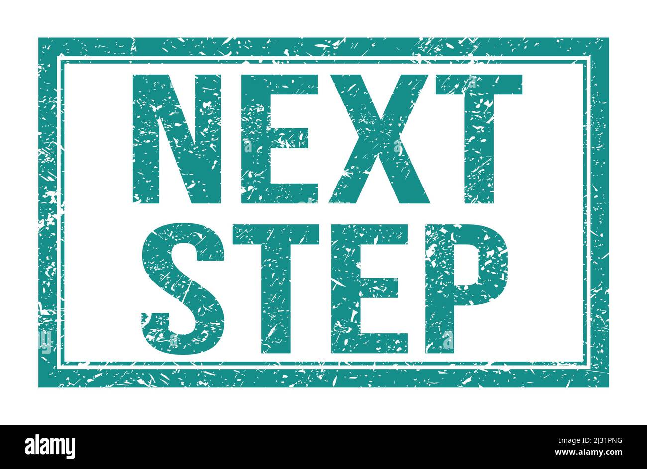 NEXT STEP, words written on blue rectangle stamp sign Stock Photo - Alamy