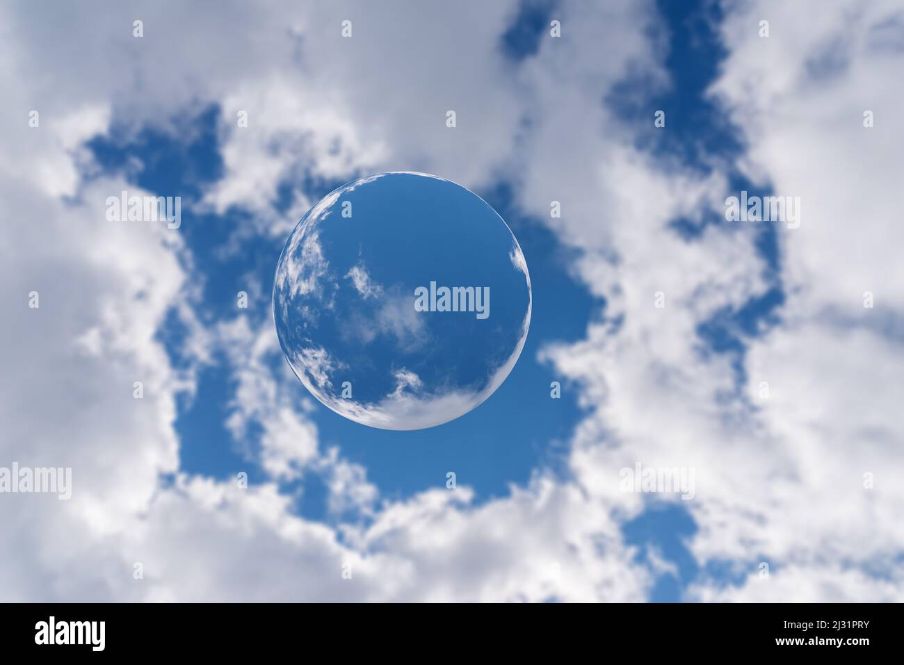 Blue sky in glass sphere Stock Photo - Alamy