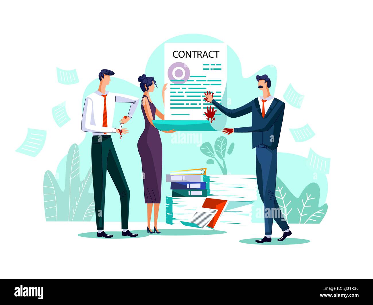 Contract conclusion business concept vector illustration. Businessmen ...