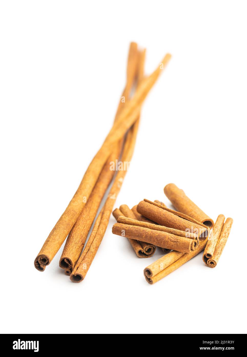 Dry cinnamon sticks isolated on a white background. Cinnamon spice ...