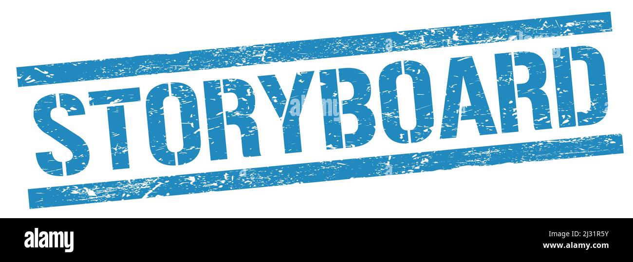 STORYBOARD text on blue grungy rectangle stamp sign Stock Photo - Alamy