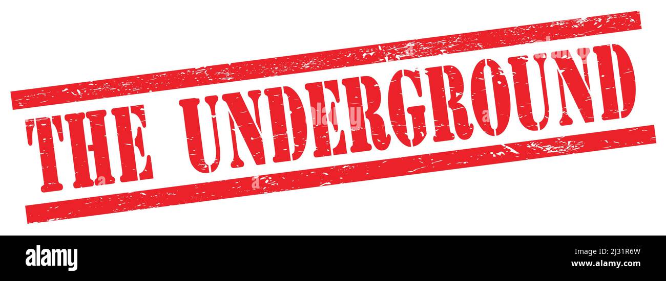 THE UNDERGROUND text on red grungy rectangle vintage stamp Stock Photo ...
