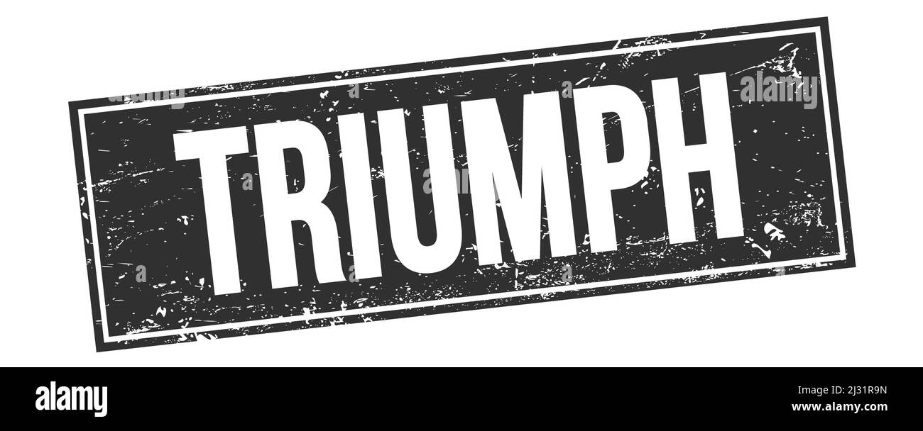 TRIUMPH text on black grungy rectangle stamp sign Stock Photo - Alamy