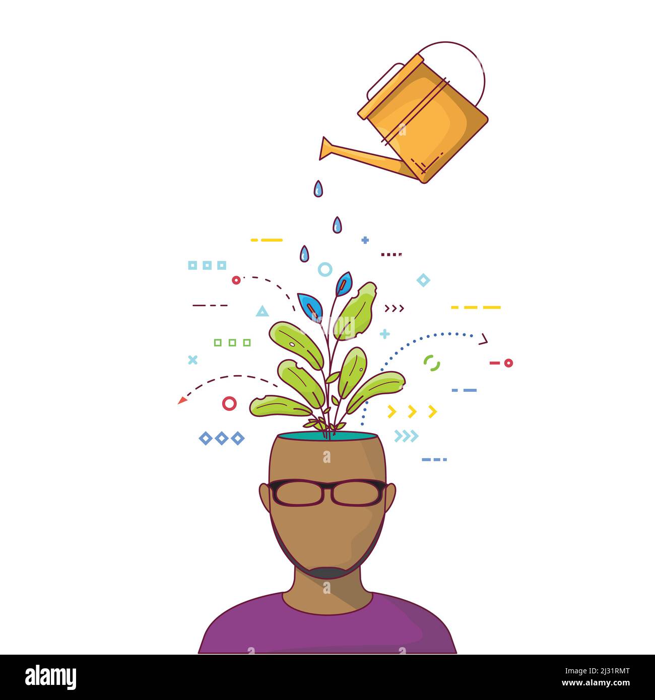 Head full of ideas and thoughts Stock Vector Image & Art - Alamy