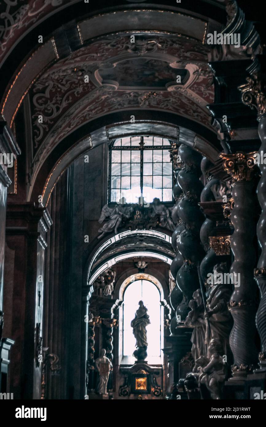 Street view, architectural building, status during Spring in Poznań ...