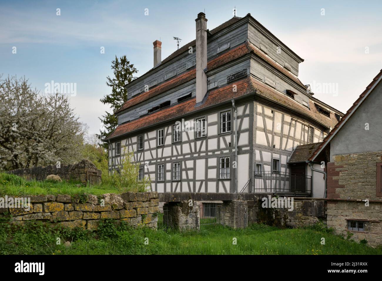 Paper mill, Homburg am Main, Main-Spessart district, Bavaria, Germany ...