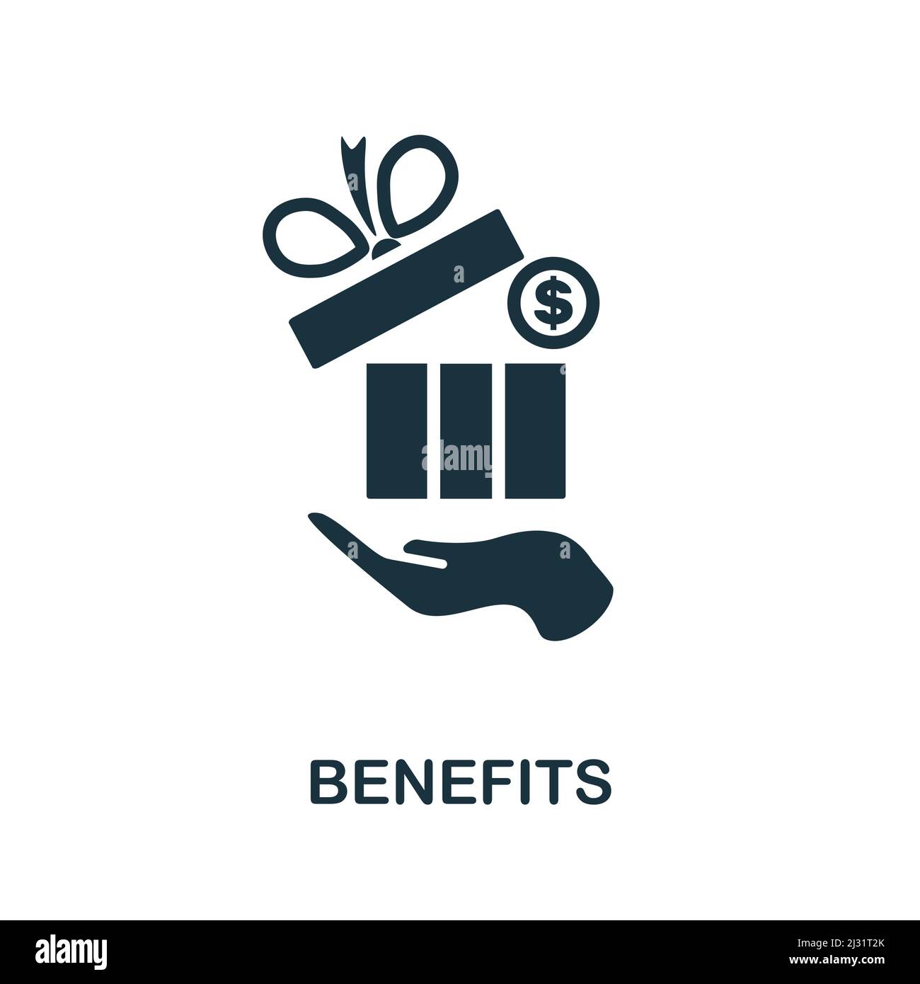 Benefits flat icon. Colored element sign from finance management ...