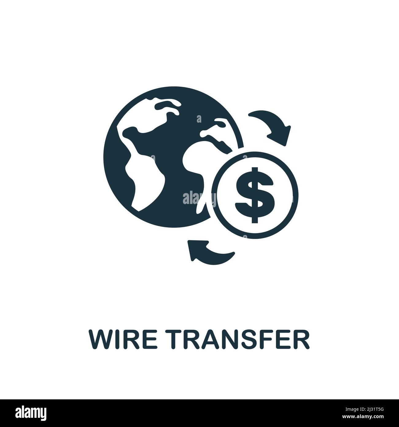 Wire Transfer flat icon. Colored element sign from finance management ...