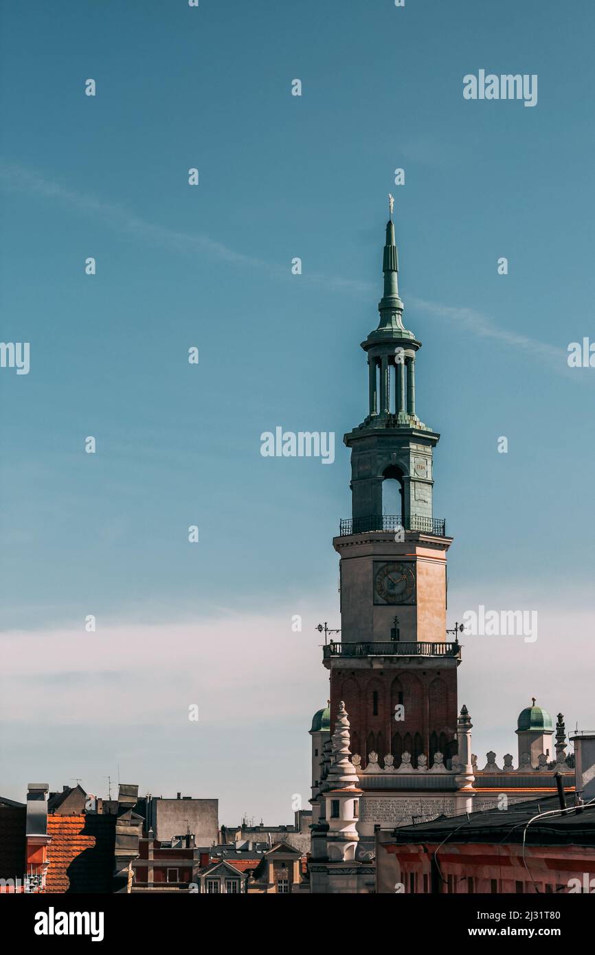 Street view, architectural building, status during Spring in Poznań ...