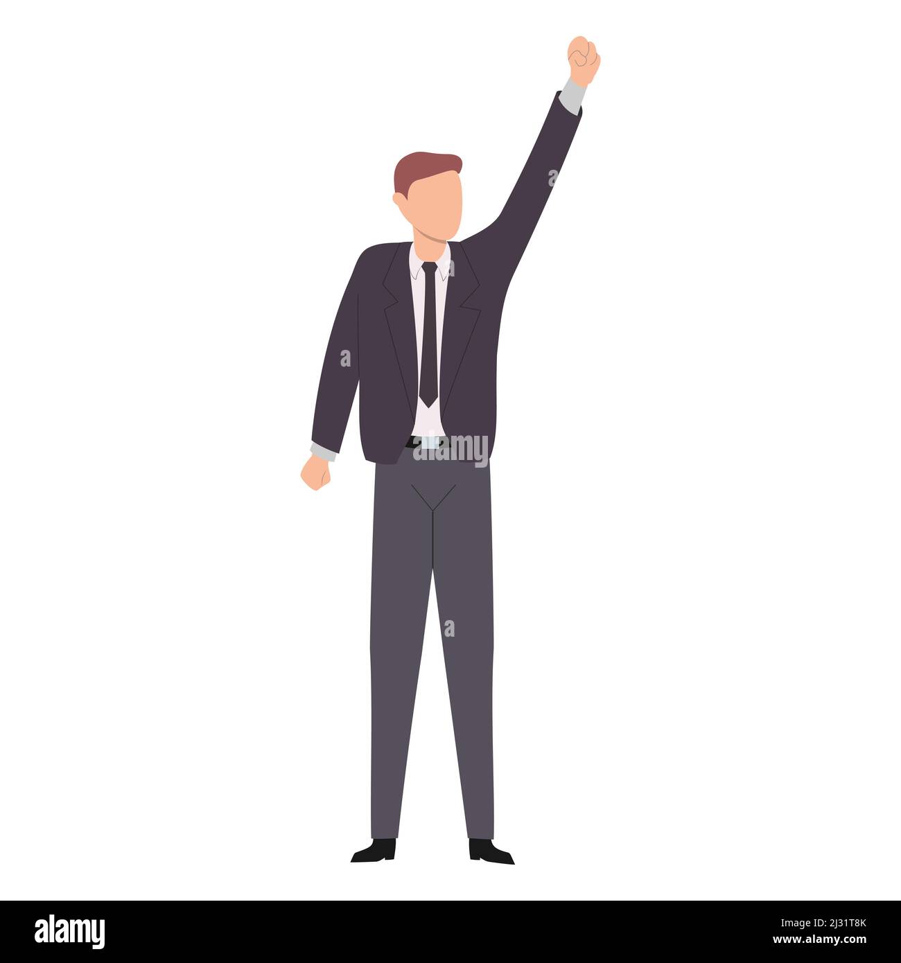Business man raising up his hand. vector illustration Stock Vector ...
