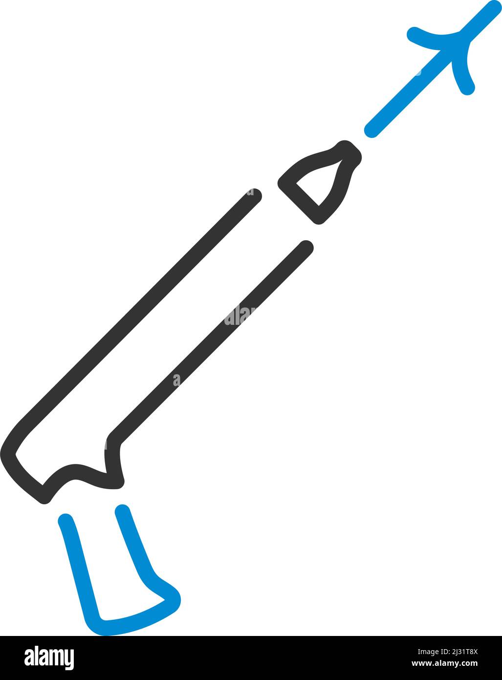 Icon Of Fishing Speargun. Editable Bold Outline With Color Fill Design ...