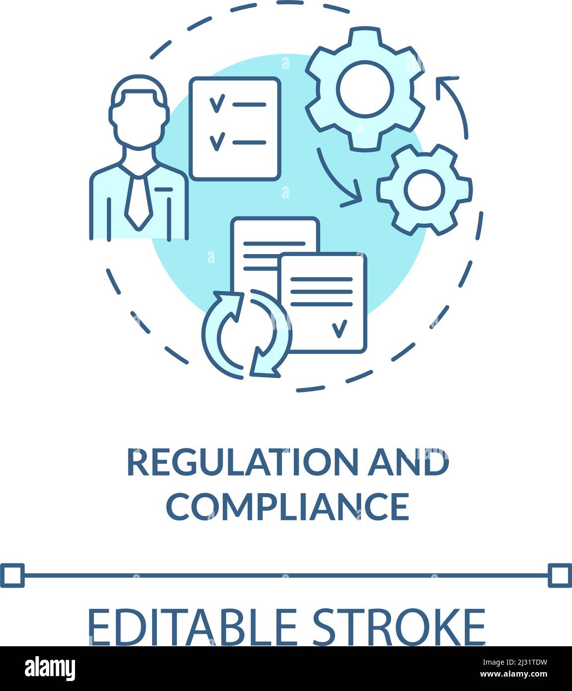 Regulation and compliance turquoise concept icon Stock Vector Image ...
