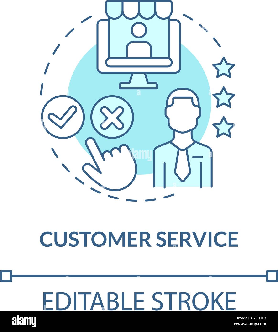 Customer service turquoise concept icon Stock Vector Image & Art - Alamy