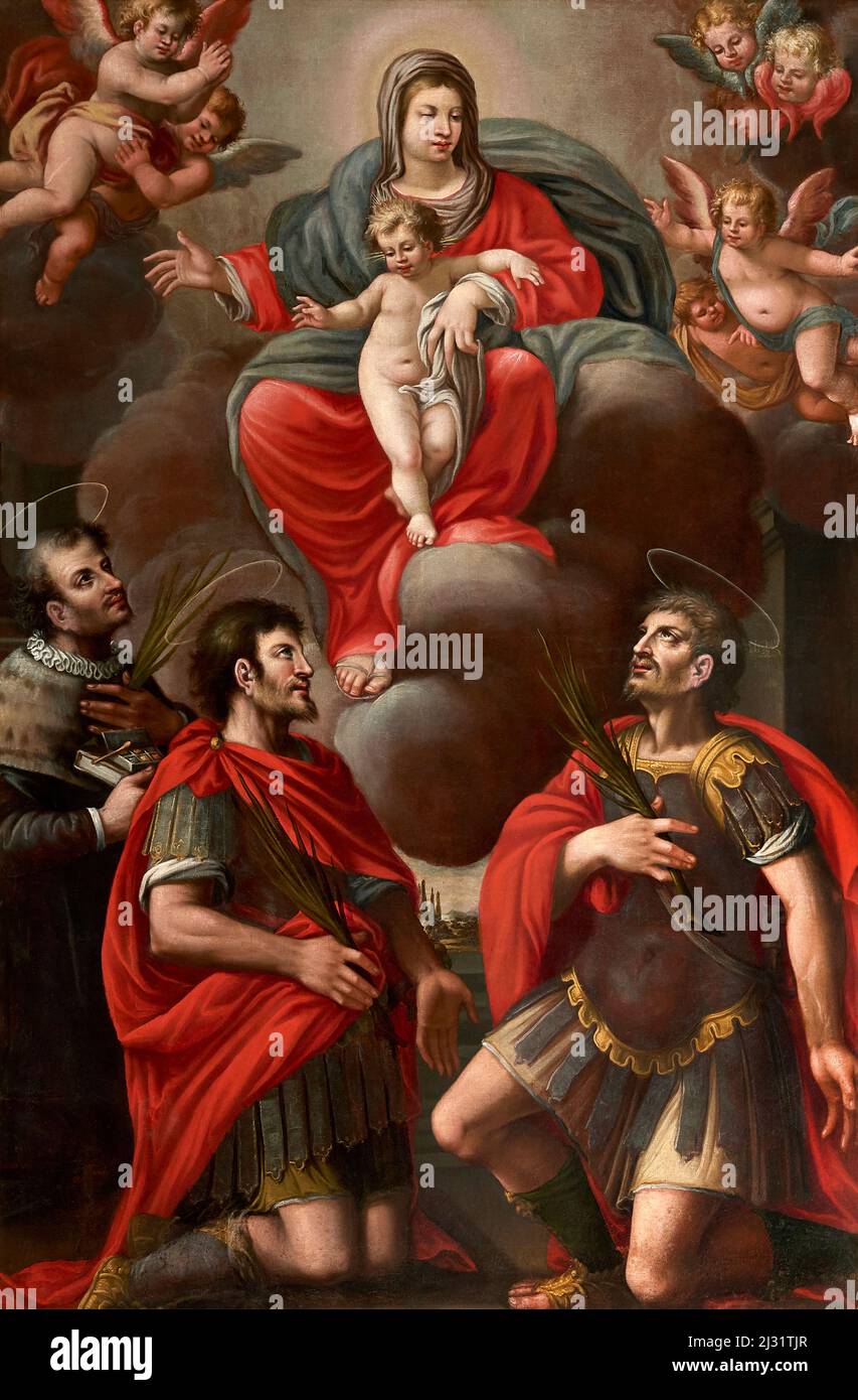 Madonnawith Child, with St.Pantaleone,St. Fermo and St. Rustico - oil ...