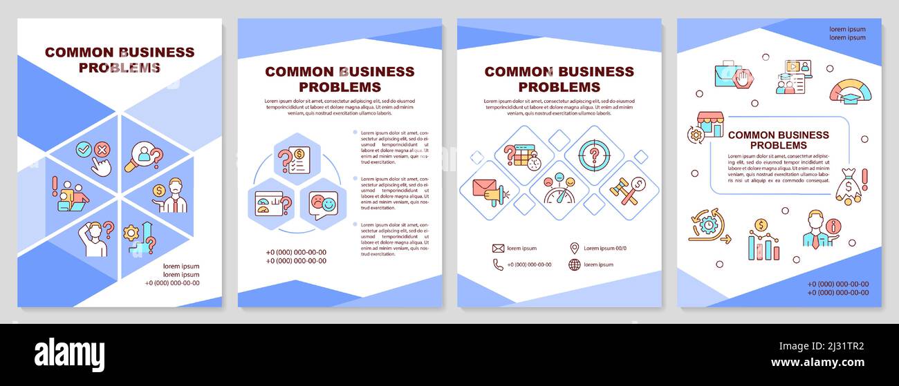 Common business problems blue brochure template Stock Vector Image ...
