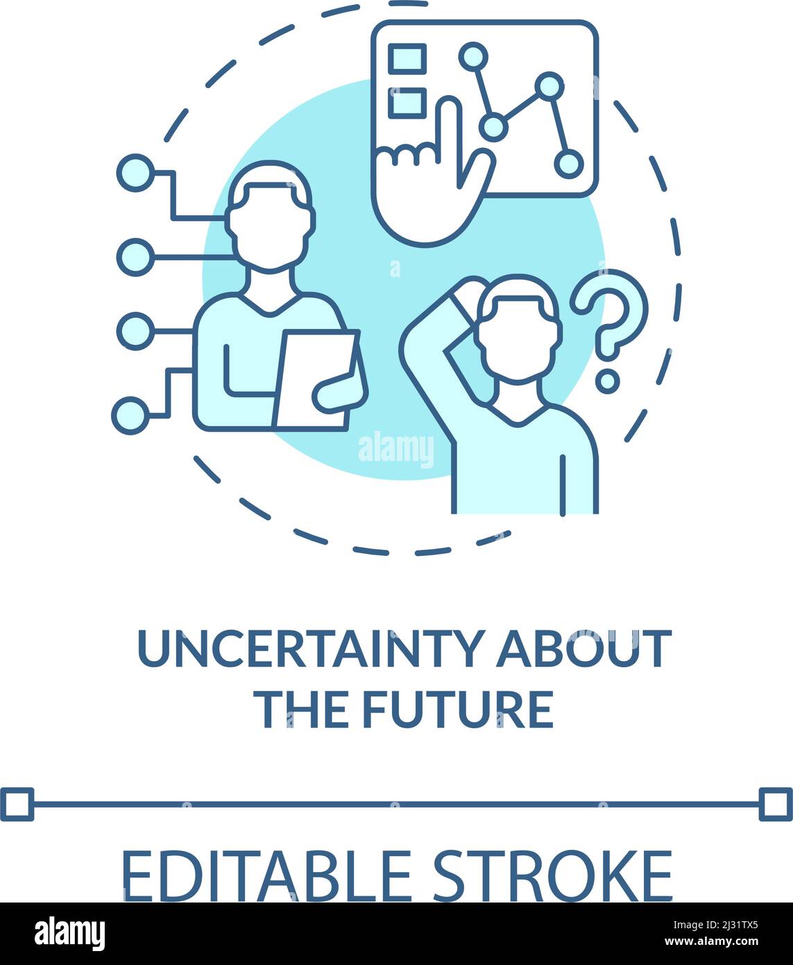 Uncertainty about future turquoise concept icon Stock Vector Image ...