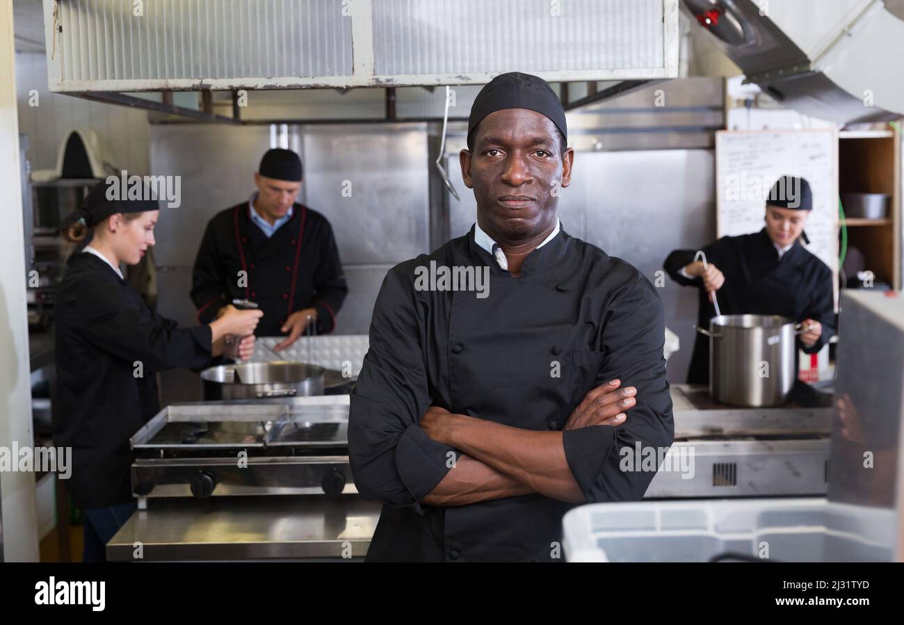 Confident African American chef Stock Photo - Alamy