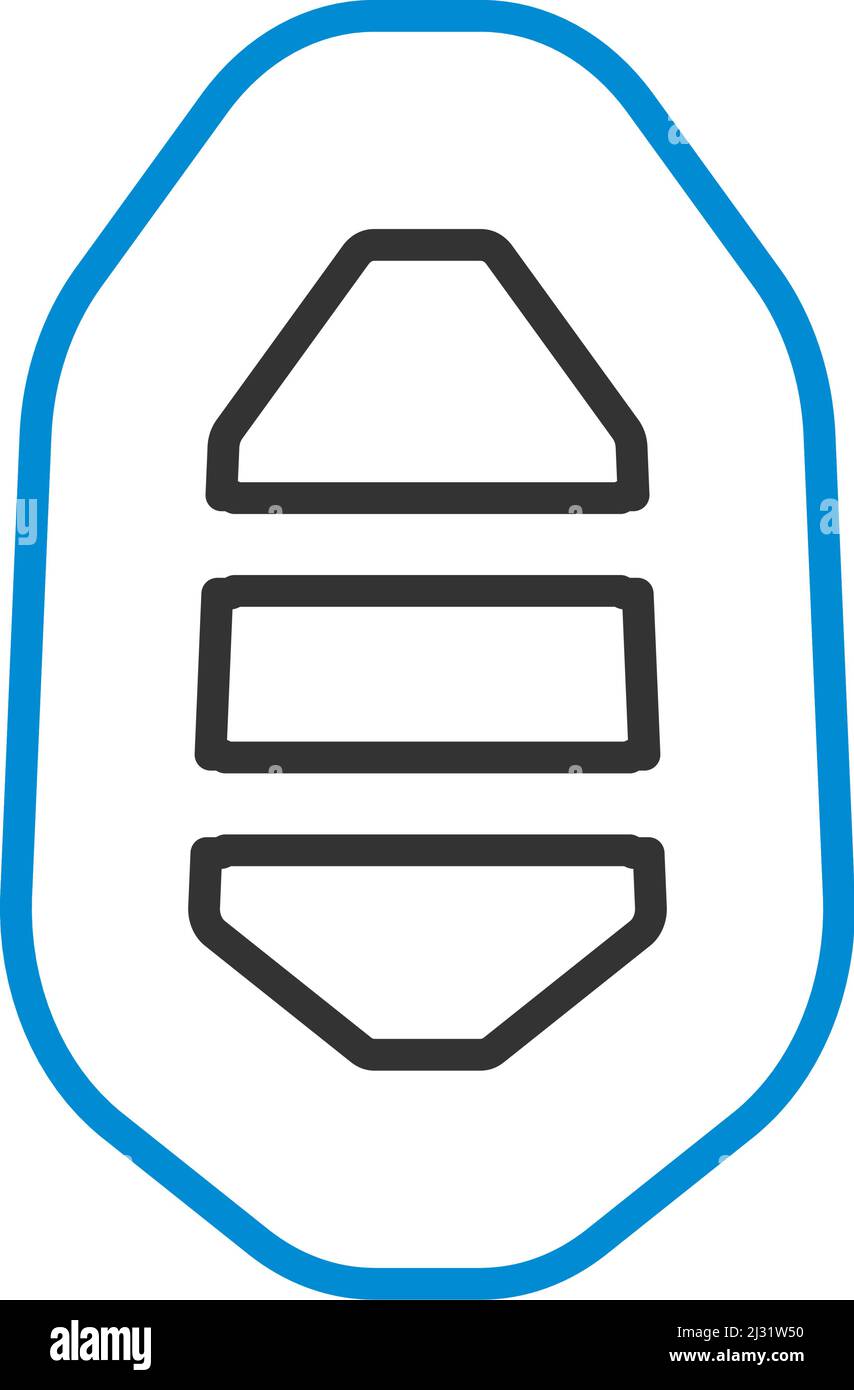 Icon Of Rubber Boat. Editable Bold Outline With Color Fill Design ...