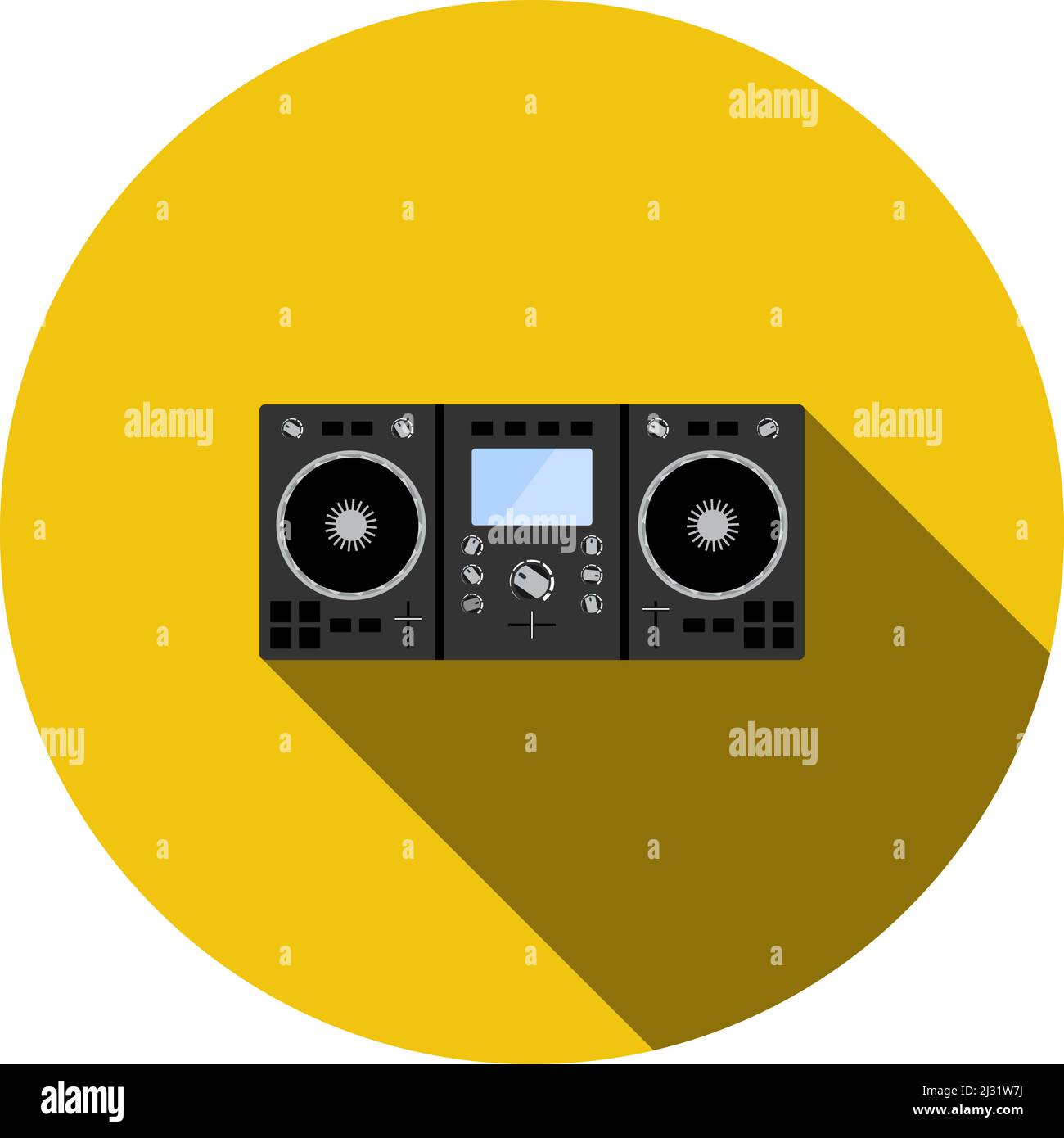 DJ Icon. Editable Bold Outline With Color Fill Design. Vector ...