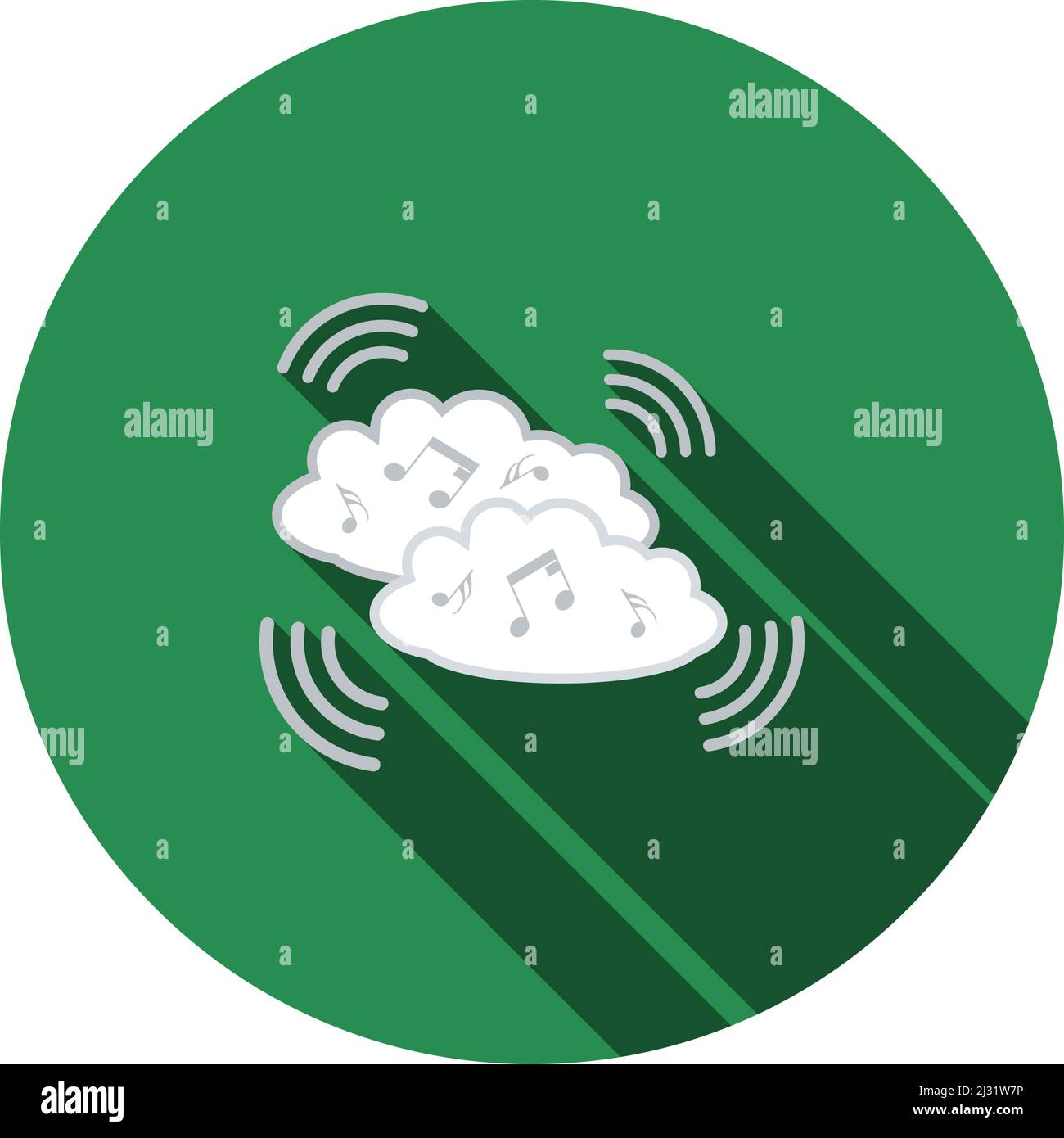 Music Cloud Icon. Editable Bold Outline With Color Fill Design. Vector ...