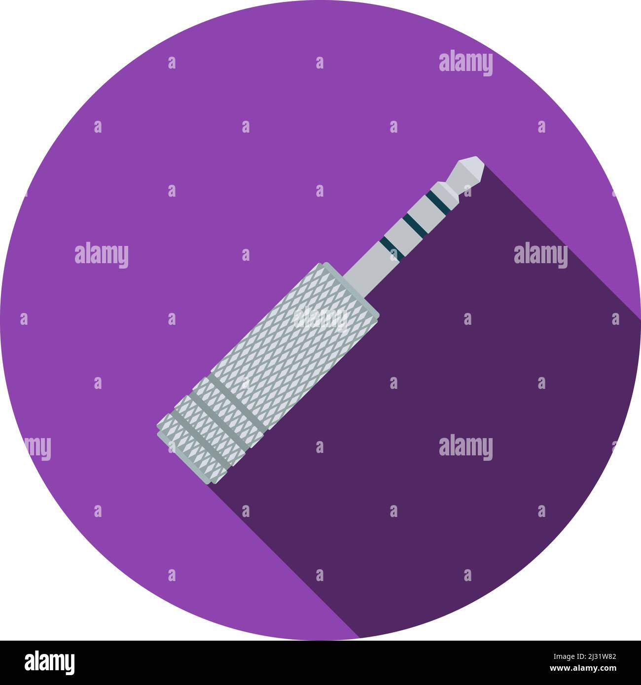 Music Jack Plug-in Icon. Editable Bold Outline With Color Fill Design ...