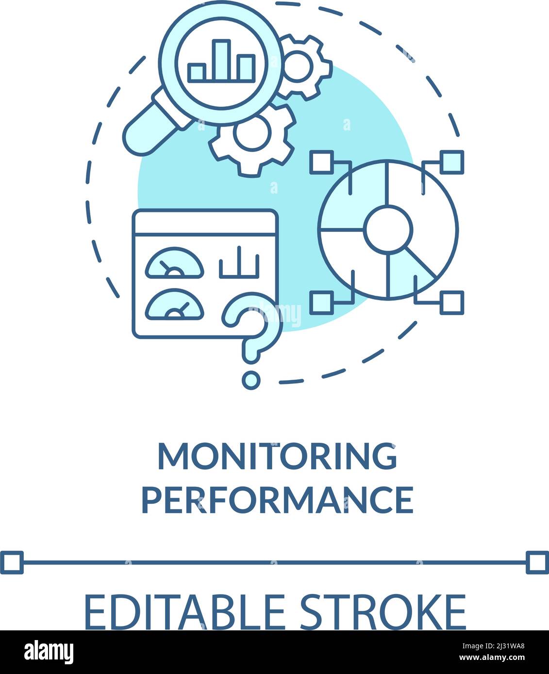 Monitoring performance turquoise concept icon Stock Vector Image & Art ...