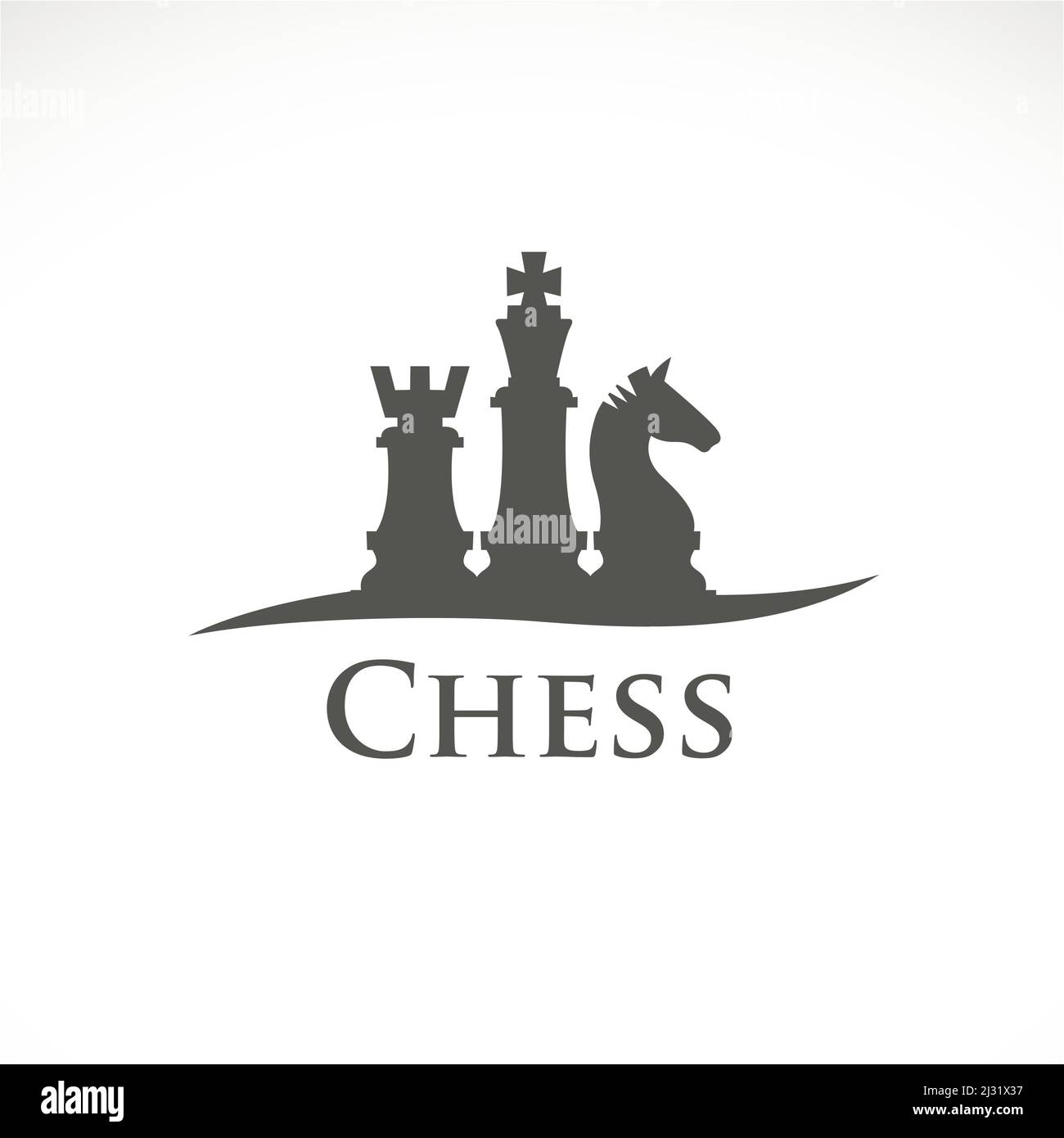 Rook, king on horseback in the game of chess. Vector logo and pattern ...