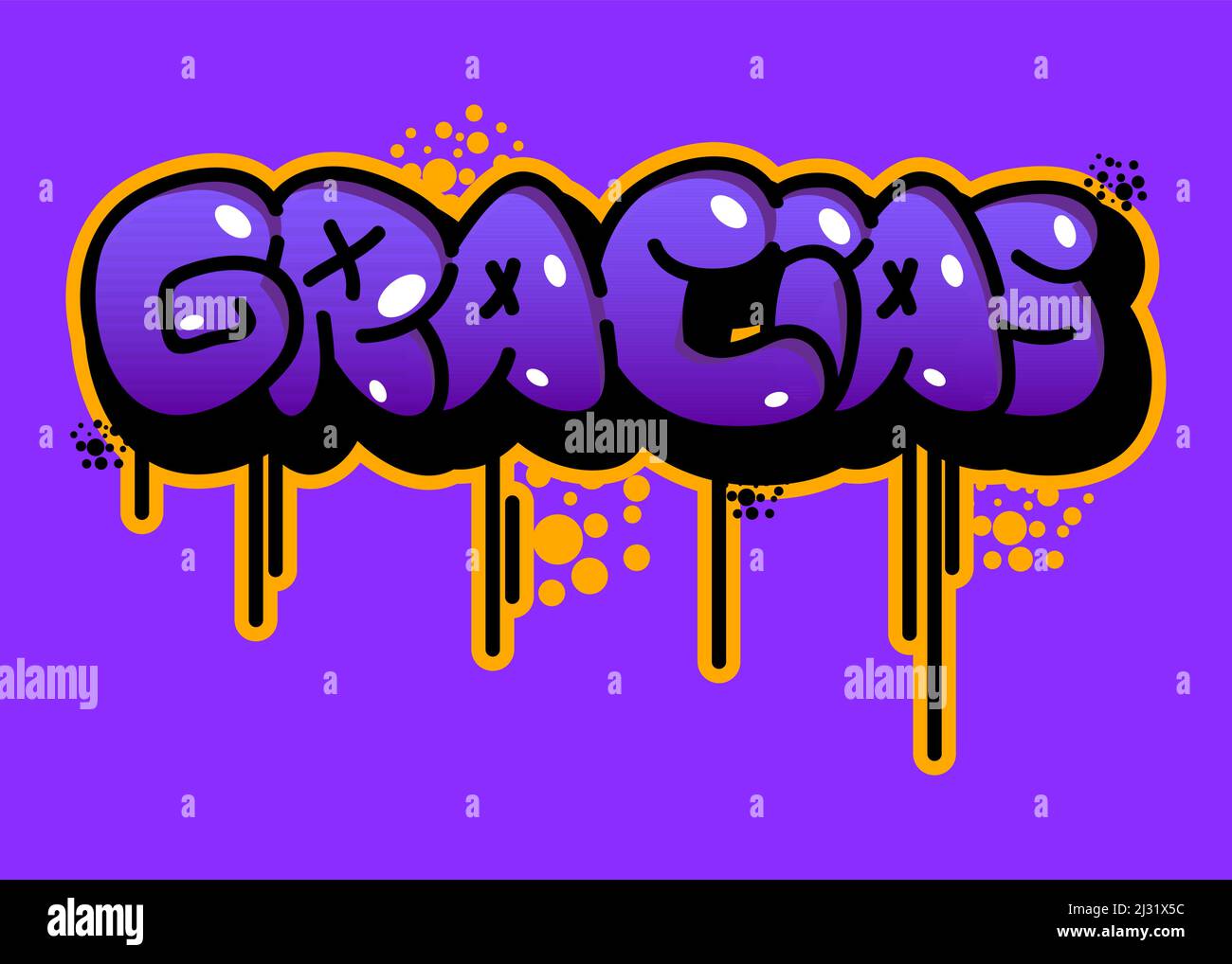 Gracias colored Graffiti tag. Abstract modern street art decoration ...