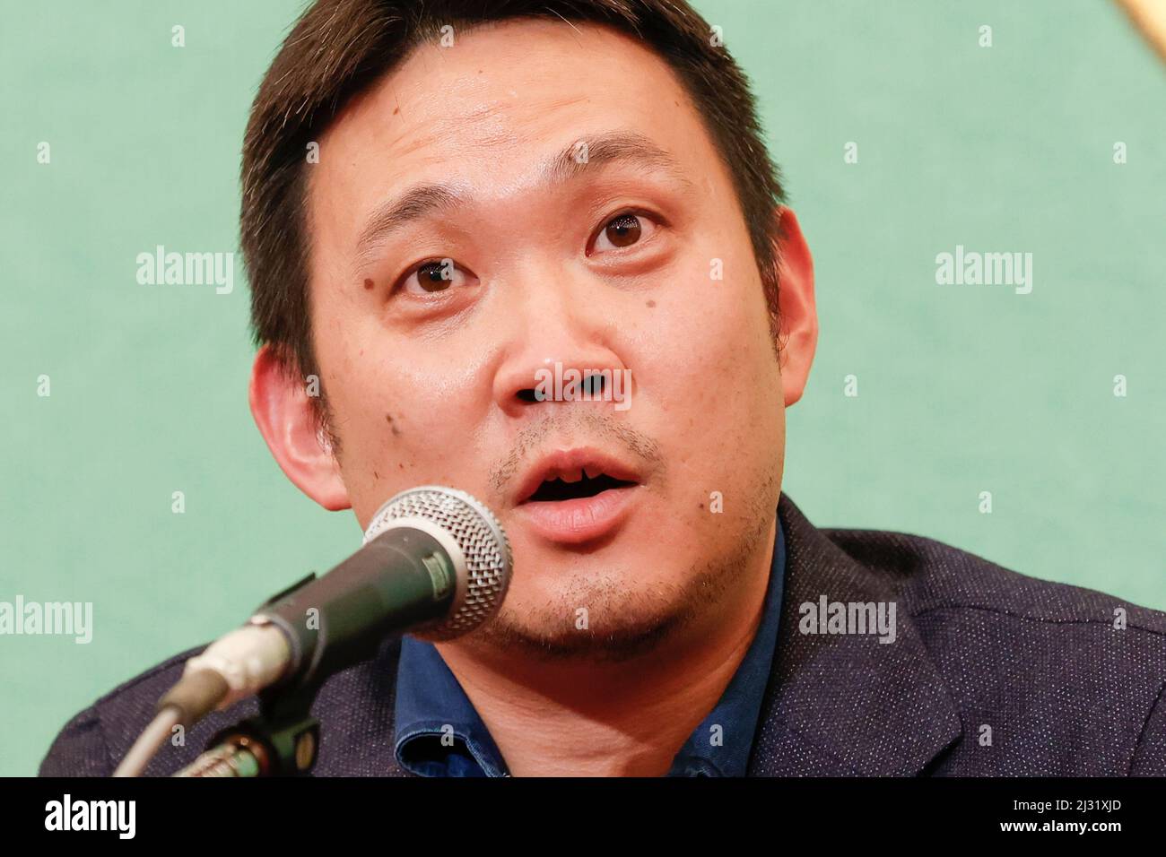 April 5, 2022, Tokyo, Japan: Director Ryusuke Hamaguchi speaks during a ...