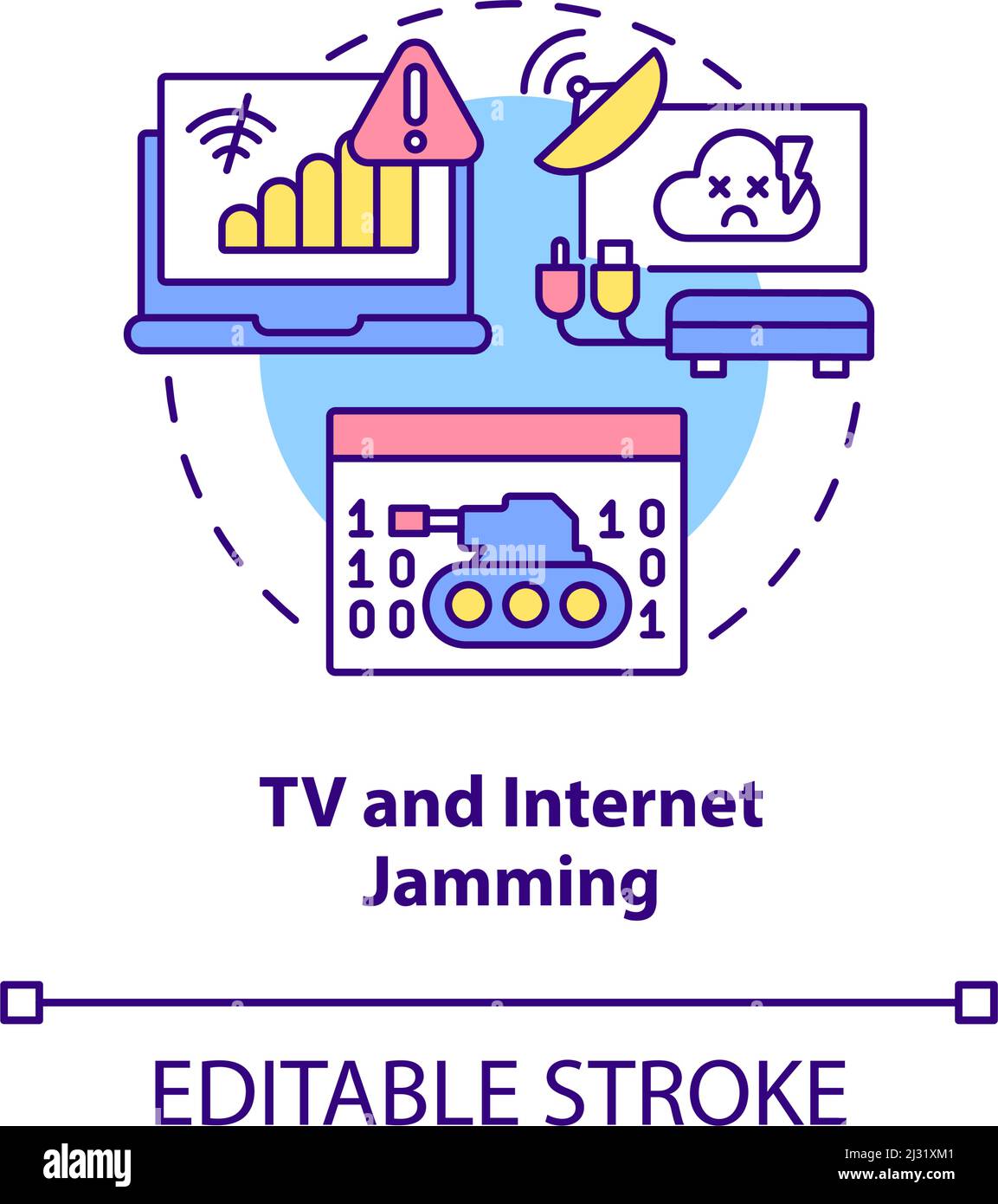 TV and internet jamming concept icon Stock Vector Image & Art - Alamy